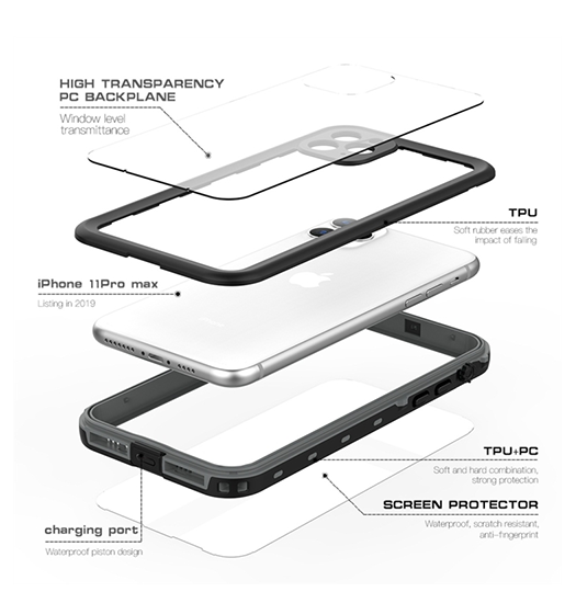 iPhone 13 Pro - Redpepper™ IP68 Vandtæt Håndværker Cover - Sort ...