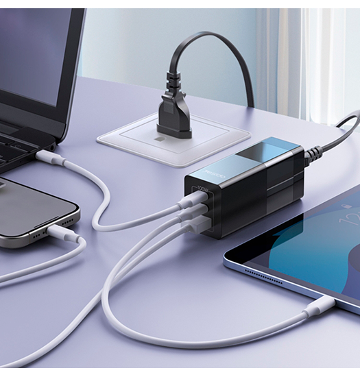 YESIDO™ | 3 Port USB Oplader til Laptop, Mobil, Tablet - 100W - Sort ...