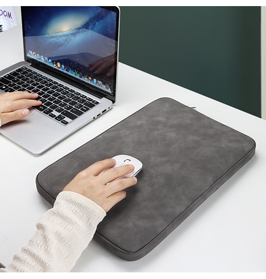 MacBook Pro 14" - Lambskin Computer Sleeve - Mørkegrå – DeluxeCovers