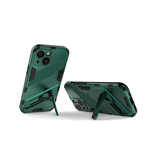 iPhone 13 - Eagle™ PRZ Stødsikkert Cover M. Kickstand - Emerald / Grøn ...