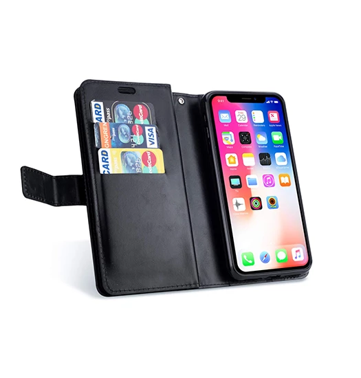 iPhone 14 Plus - Platinum Multi Etui M. 9 Kort Pung - Sort – DeluxeCovers
