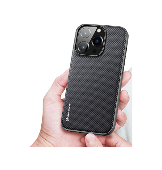 iPhone 14 Pro Max - DUX DUCIS® Luxe Cover - Tekstil Design - Sort ...